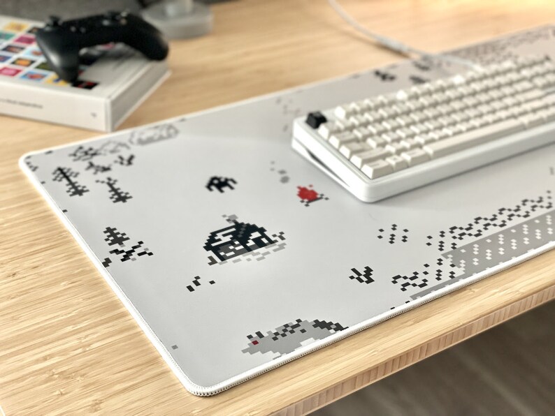 Minimal Pixel Art Deskmat With Cosy Winter Design Extra Large Gaming ...