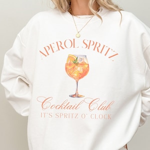 Aperol Spritz Crewneck Sweatshirt, Italian Aperitivo Social Club, Gift ...