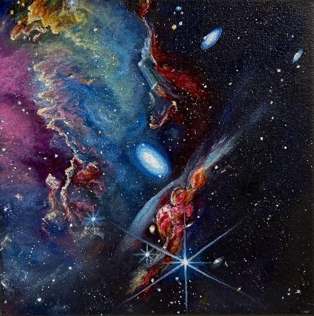 The Depth of Space- an Original Small Oilpainting on Canvas, 20*20*1.3 ...
