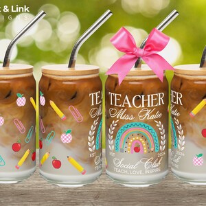 Personalized Back to School Teacher Appreciation Gift Glass Can ...