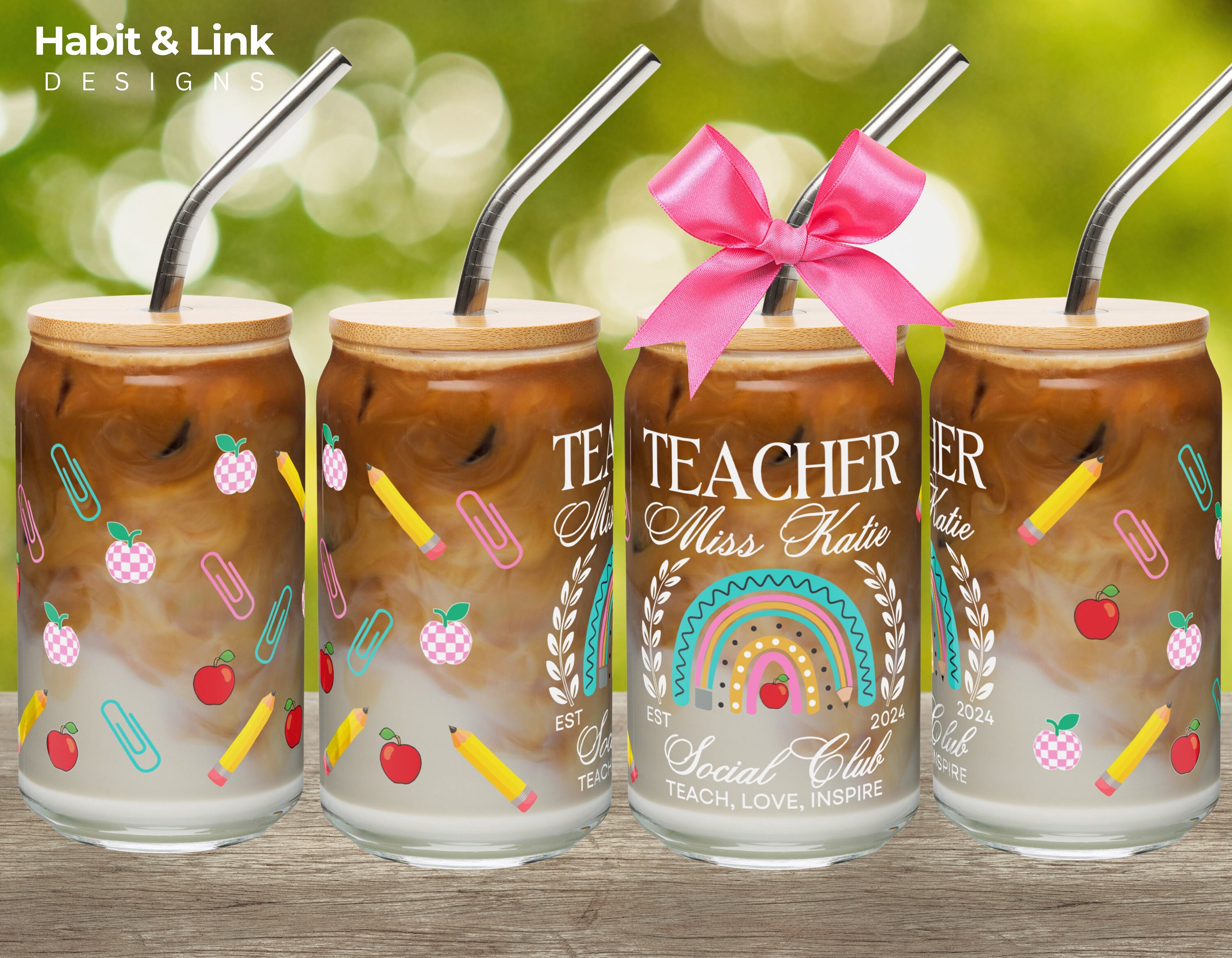 Personalized Back to School Teacher Appreciation Gift Glass Can ...