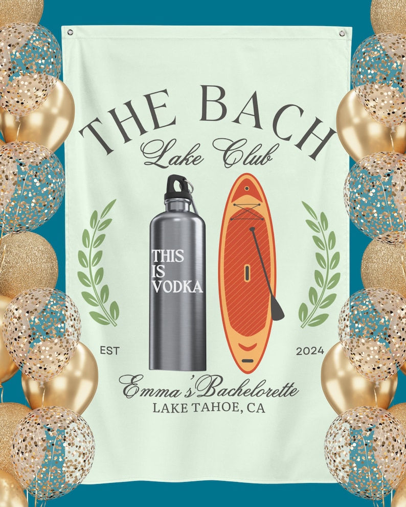 Lake Bachelorette Banner, Custom Camp Bachelorette Flag, Lake ...
