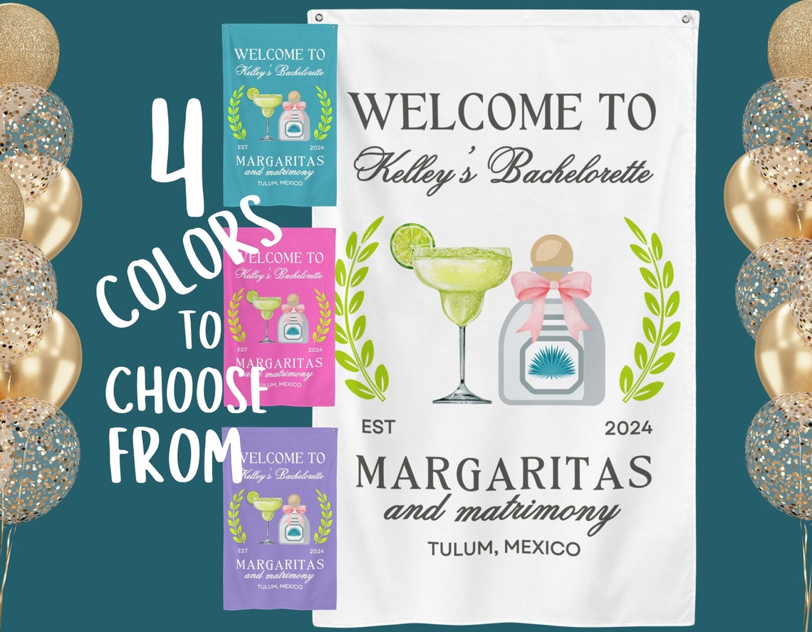 Margs and Matrimony Banner, Custom Margaritas and Matrimony Sign ...
