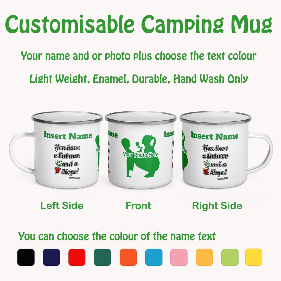 Enamel Custom Christian Camping Mug Future and a Hope With Your Name ...