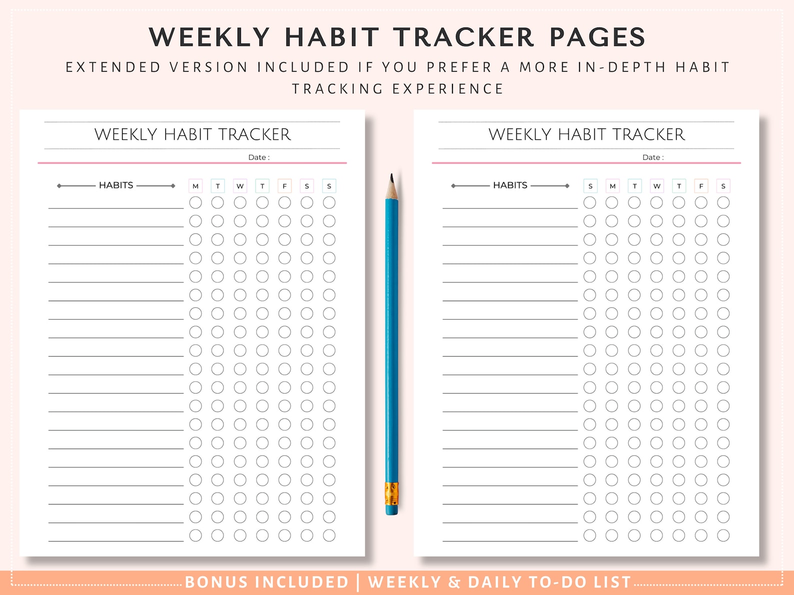 13-page Habit Tracker Plus Free To-do List Included | Habit Tracker ...