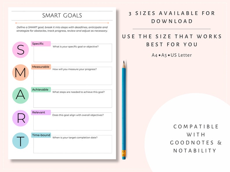 16-page SMART Goals Planner Plus Printable Mind Map Bonus Included ...