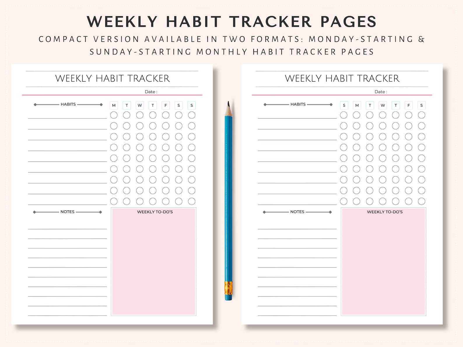 13-page Habit Tracker Plus Free To-do List Included | Habit Tracker ...