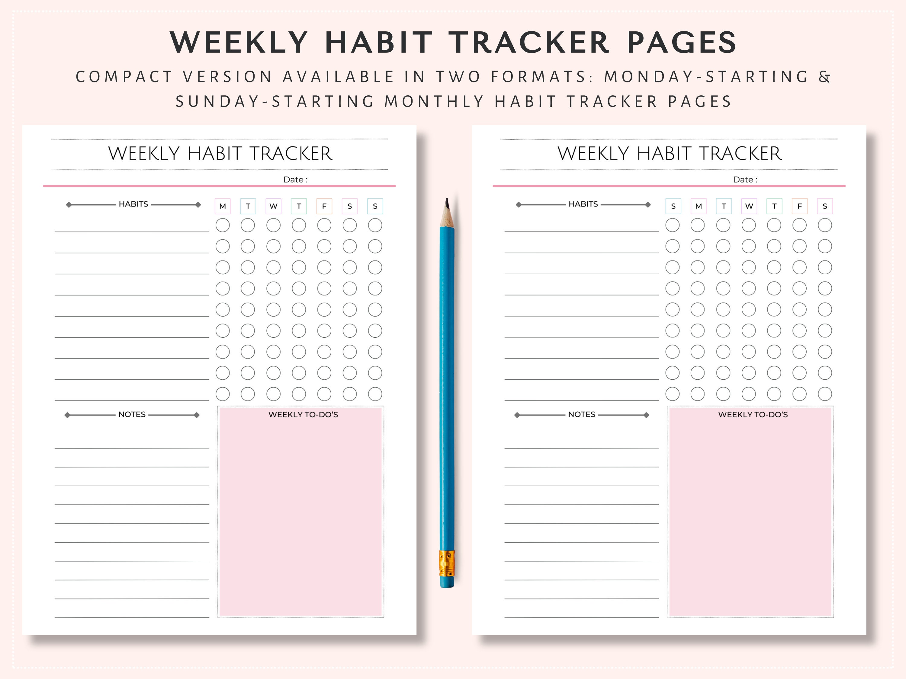 13-page Habit Tracker Plus Free To-do List Included | Habit Tracker ...