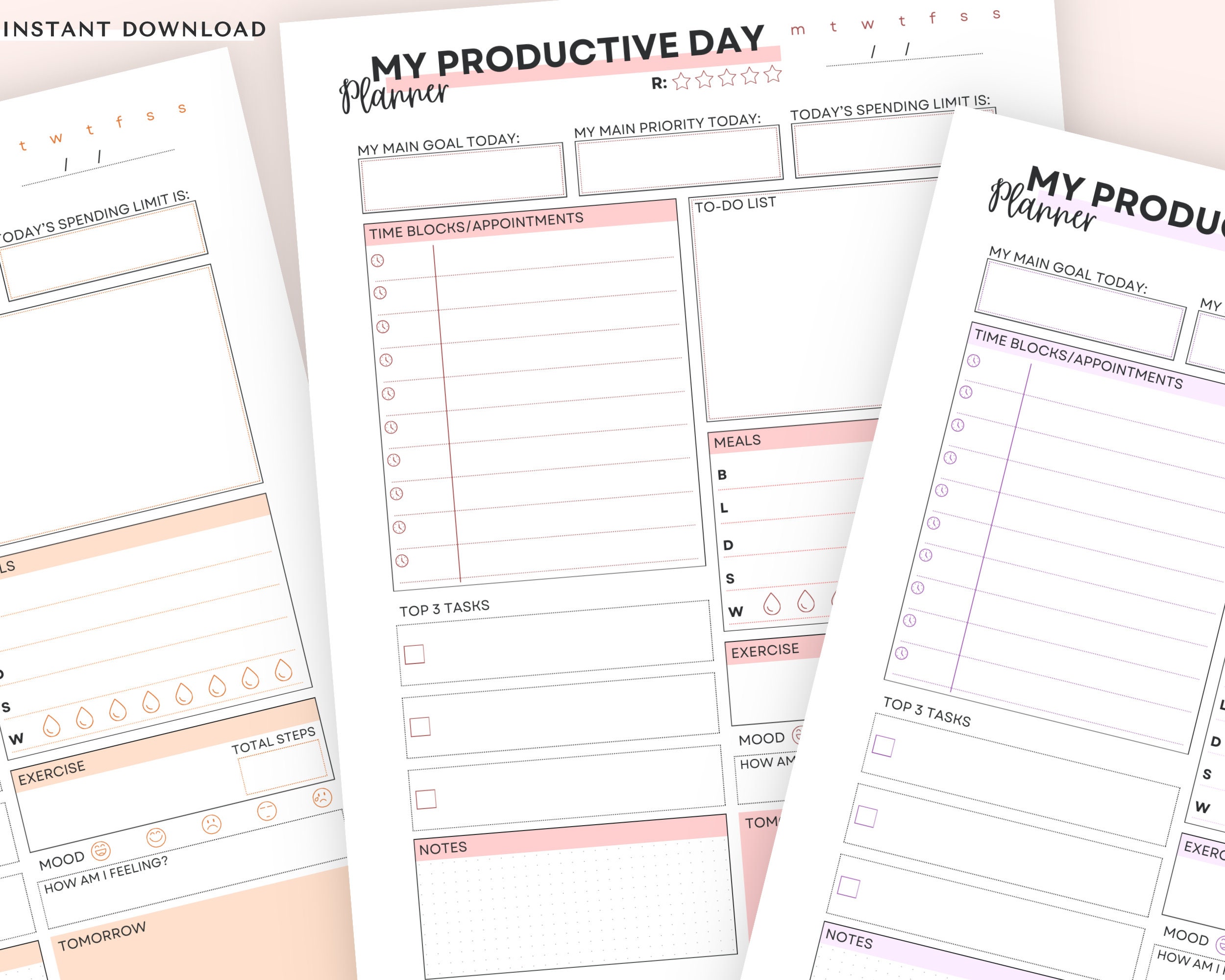Daily Productive Planner Productive Day Planner Day-to-day Planner ...