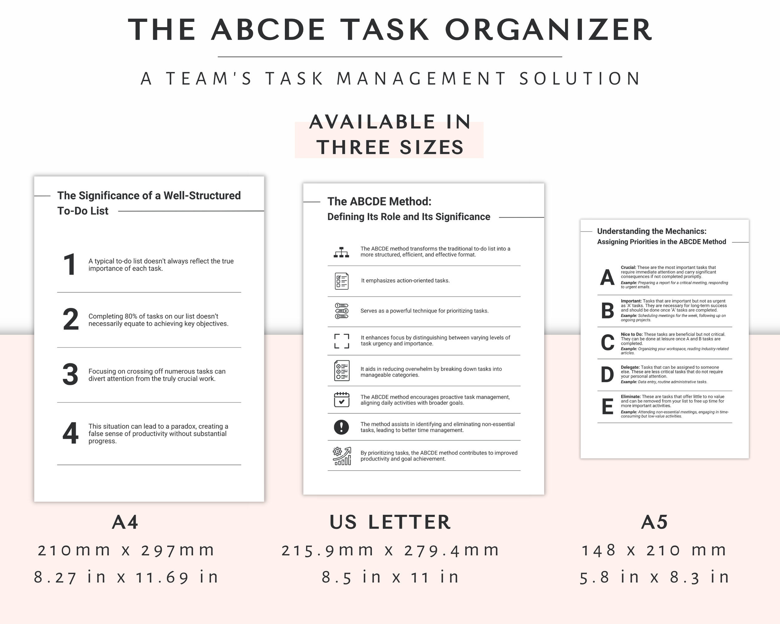 The ABCDE Method of Prioritization Task Organizer for a Productive ...