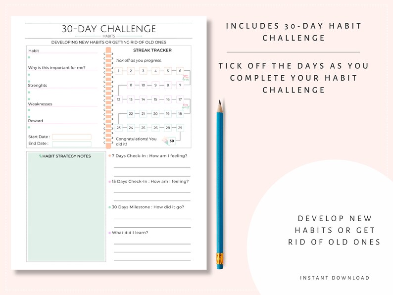 13-page Habit Tracker Plus Free To-do List Included | Habit Tracker ...