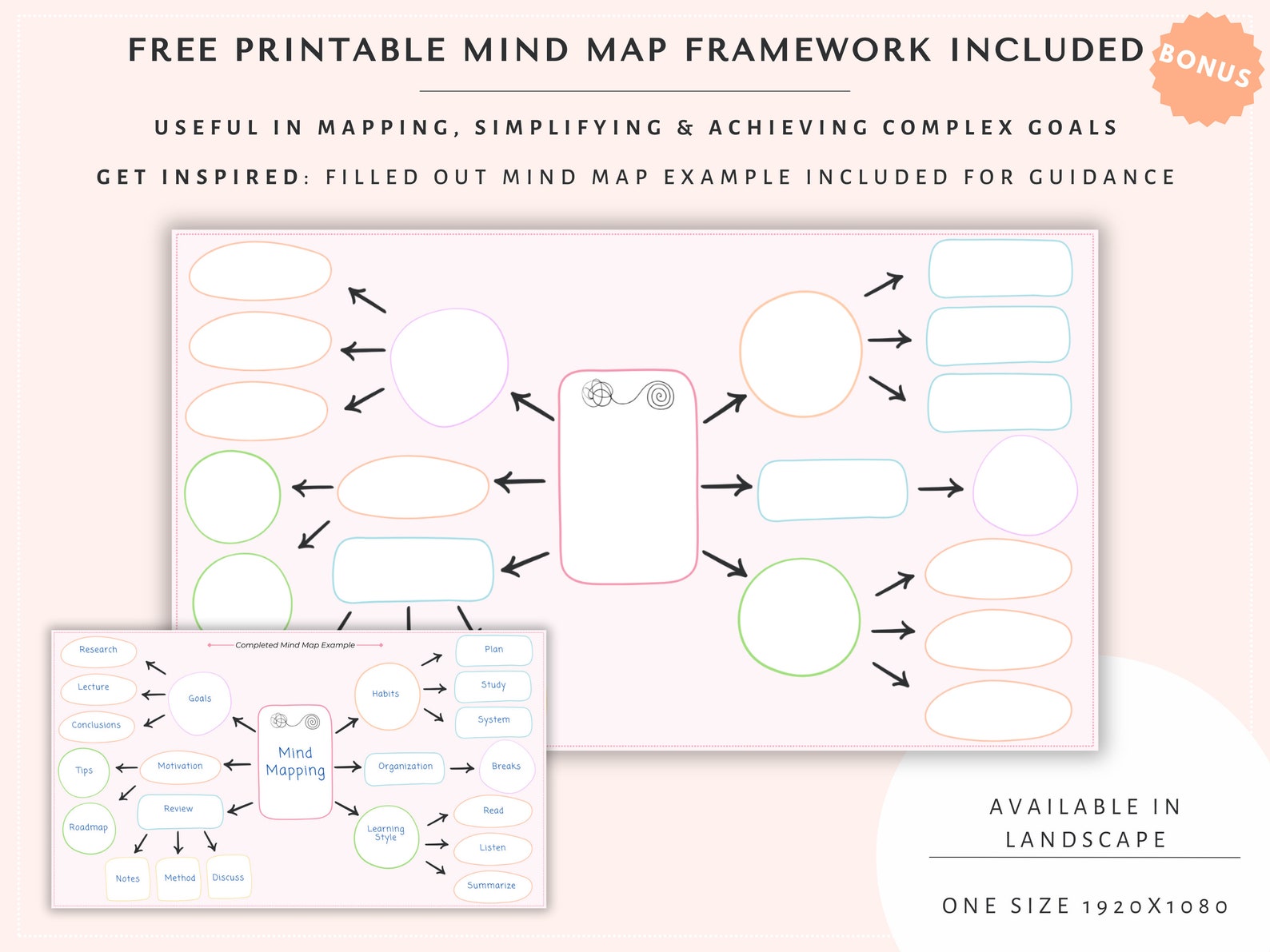 16-page SMART Goals Planner Plus Printable Mind Map Bonus Included ...