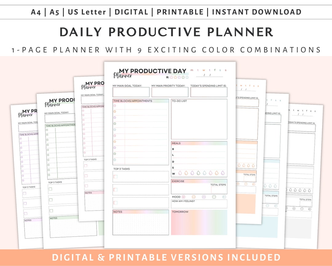Daily Productive Planner | Productive Day Planner | Day-to-day Planner ...