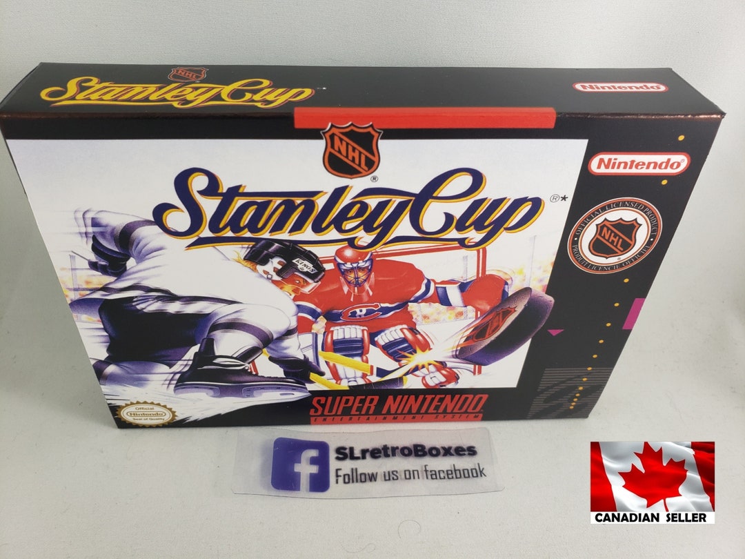STANLEY CUP NHL Hockey Snes, Super Nintendo Replacement Custom Box ...