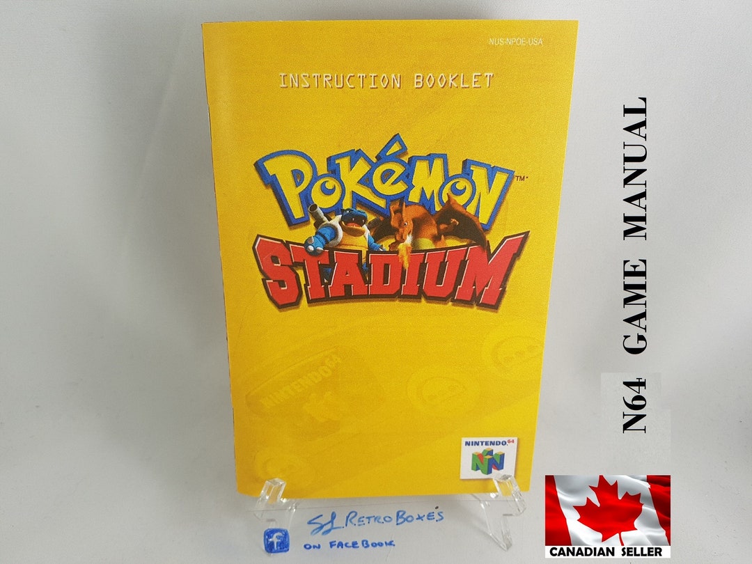 POKEMON STADIUM N64, Nintendo 64 Replacement Game Instruction Manual ...