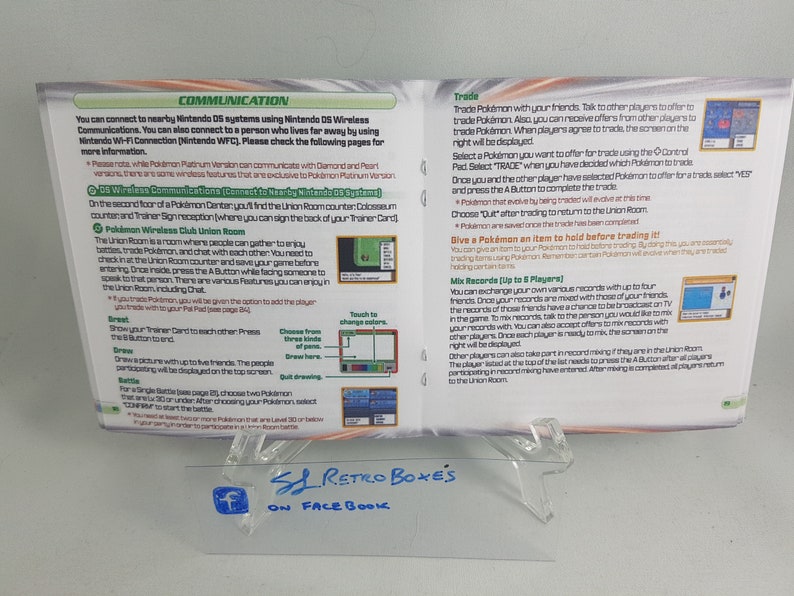 POKEMON PLATINUM Nintendo Ds Gameboy Replacement Game Instruction ...