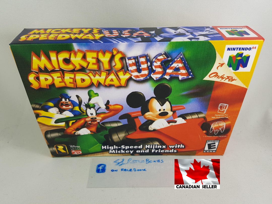 MICKEY'S SPEEDWAY USA Racing Kart N64 Nintendo 64 Replacement Custom ...
