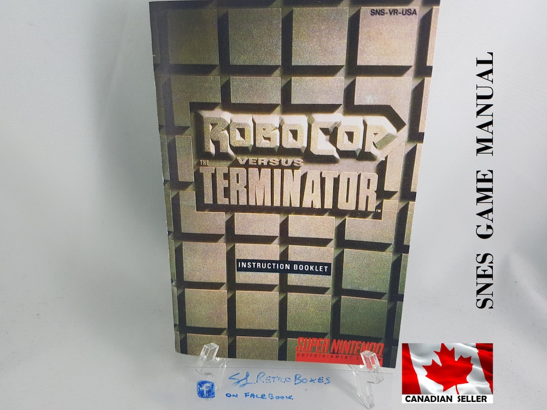 ROBOCOP Versus TERMINATOR Manual Snes Replacement Game - Etsy