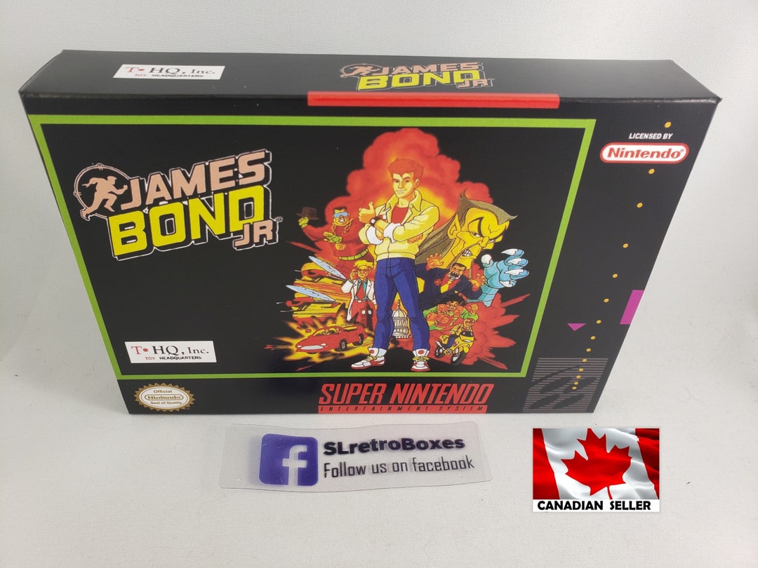 JAMES BOND JR. Snes, Super Nintendo Replacement Custom Box Available ...