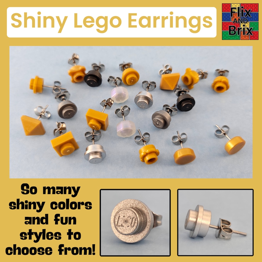Shiny And/or Square Lego 1x1 Earrings - Etsy