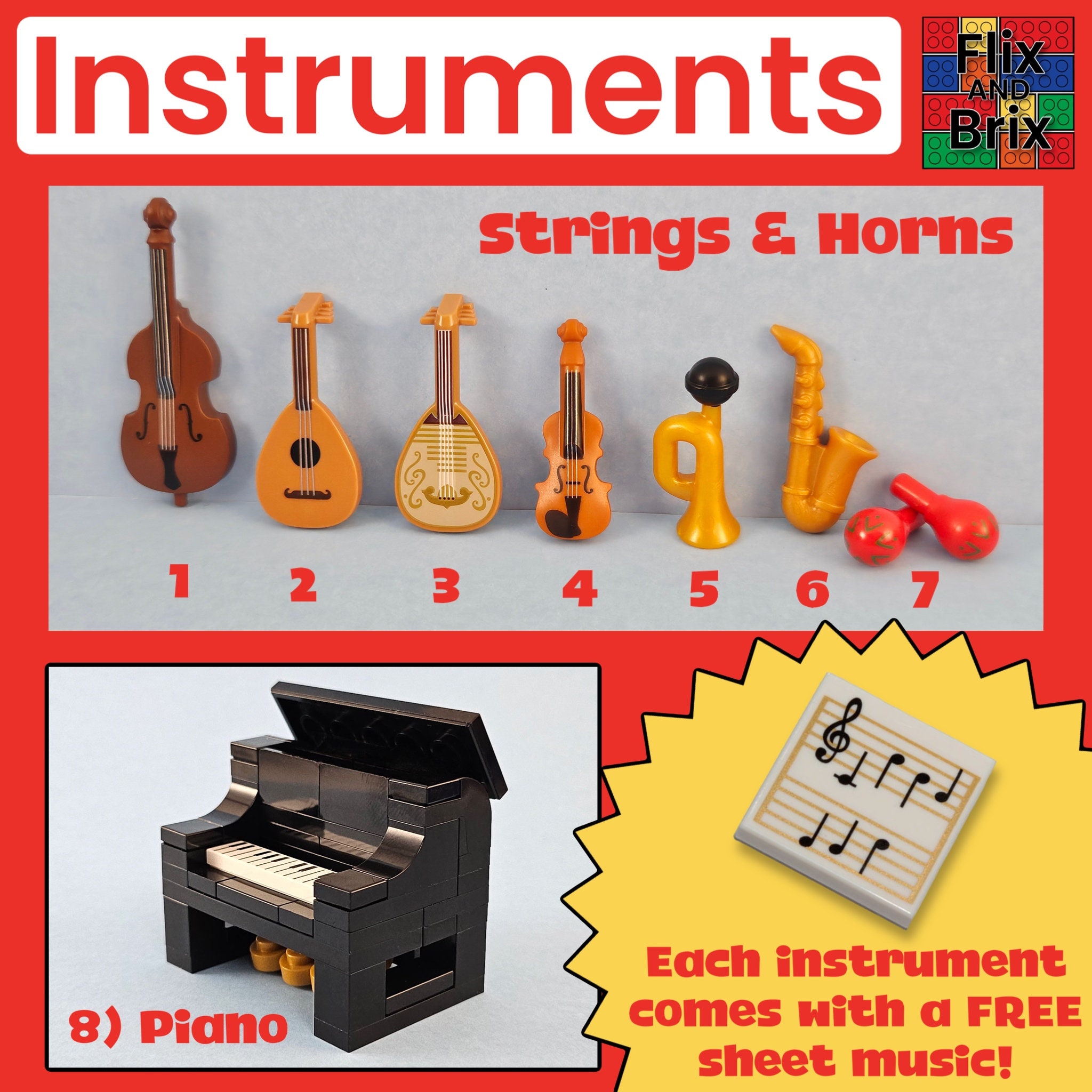 LEGO Musical Instruments - Etsy