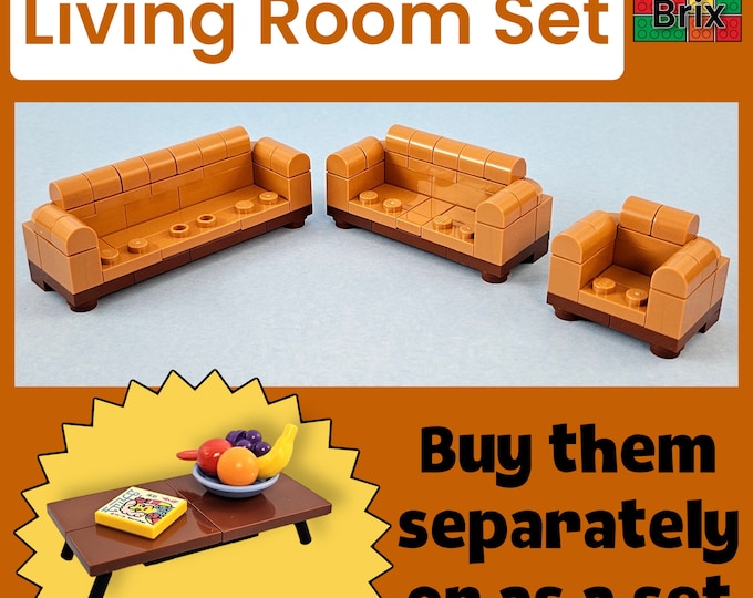2x Couch Sofa Furniture W Side Table Modular City Builds for LEGO House ...