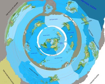 Terra Infinita - Flat Earth Map High Resolution Digital Download - Extra Terrestrial Science ...