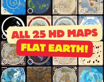 World Beyond Flat Earth Map High Resolution Digital Download Extra ...