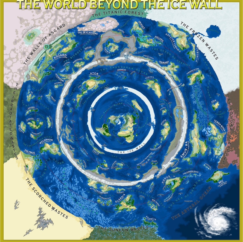 ALL 25 HD Flat Earth Maps Download High Resolution Hyperborea World ...