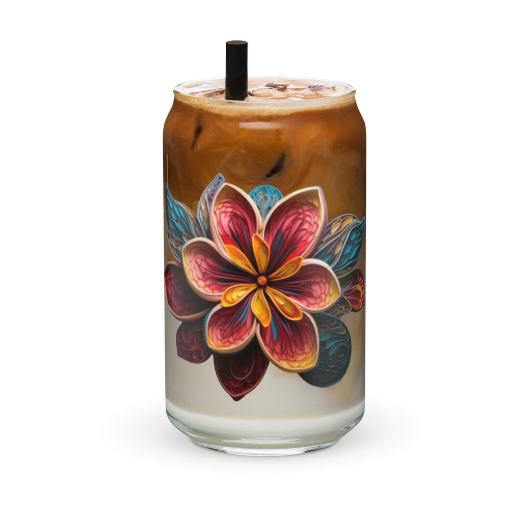 Cryptic Rick Art - Can-shaped Glass _ Flower Art - Etsy