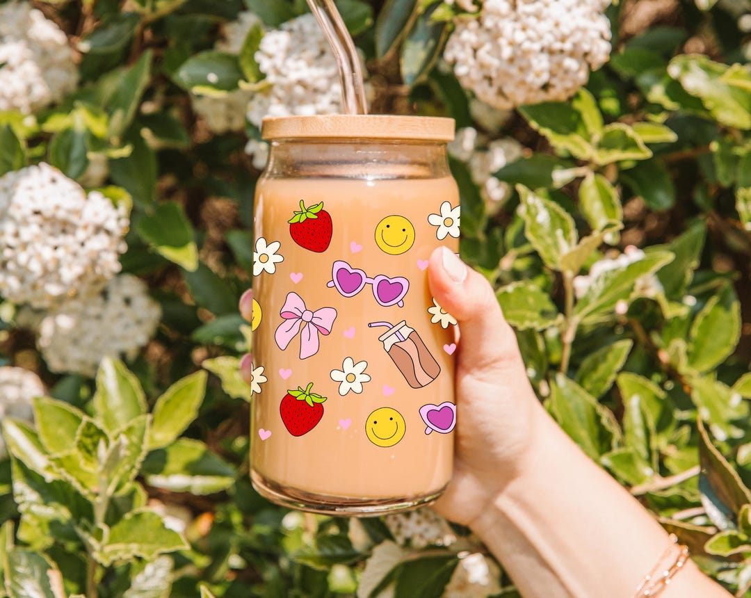 Girly Things Libbey Glass 16oz, Cute Girly Sipper Glass, Coquette Iced ...