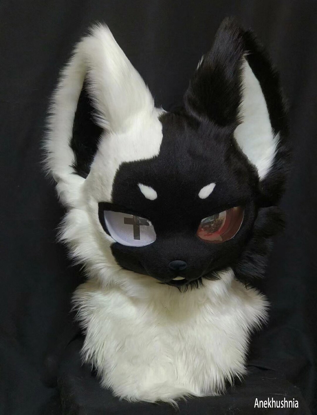 Kemono Mask, Furry Ears,black and White Cat,kemono Fursuit, Fursuit ...