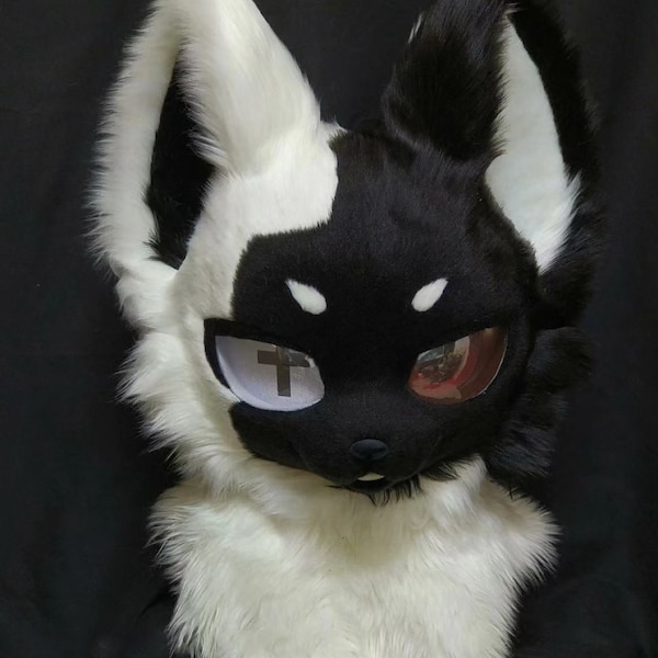 Fursuit Black and White Head - Etsy