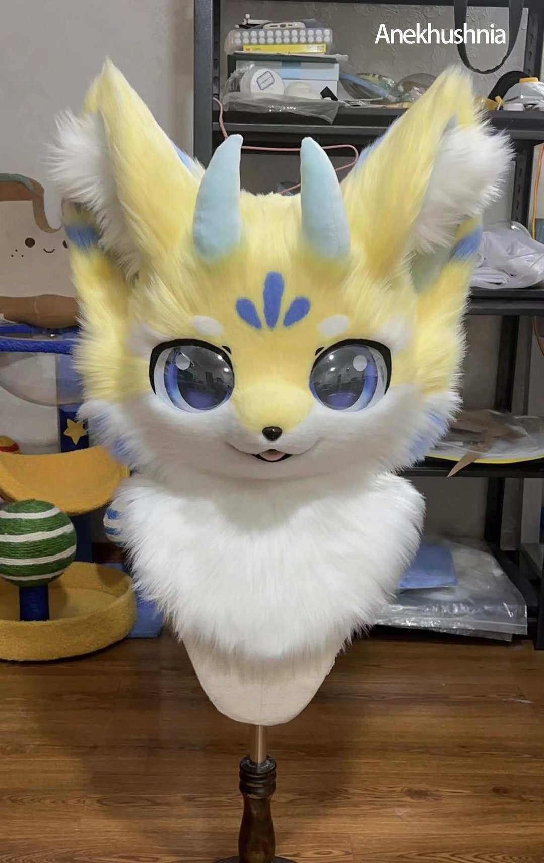 Kigurumi Fursuit Head, Furry Horns, Furry Dragon Mask, Furry Ears ...