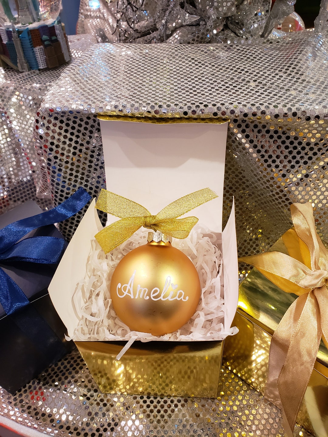 Handwritten Personalized Glass Ball With Gift Box | Christmas ...