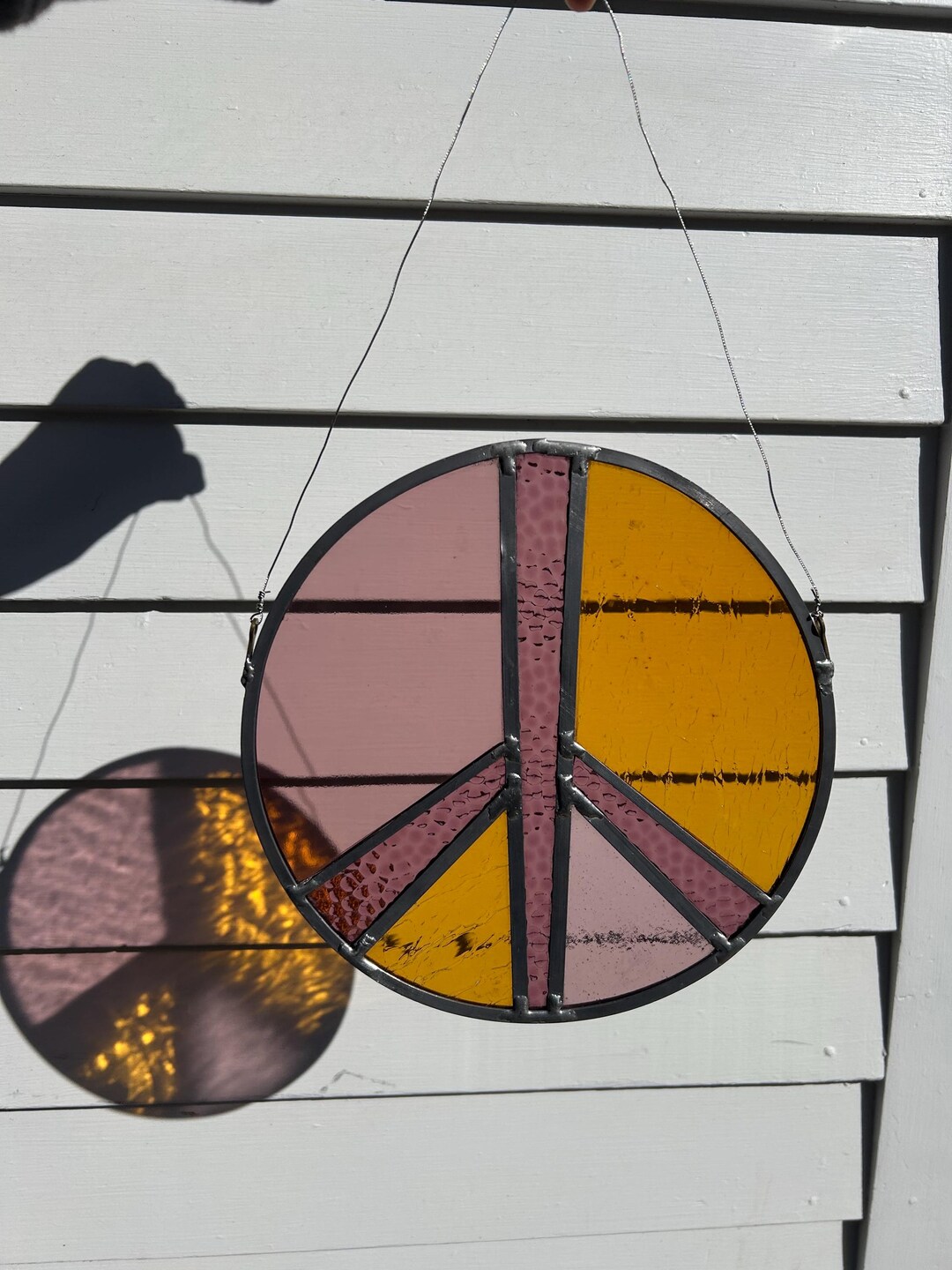 10” Peace Sign Stained Glass - Etsy