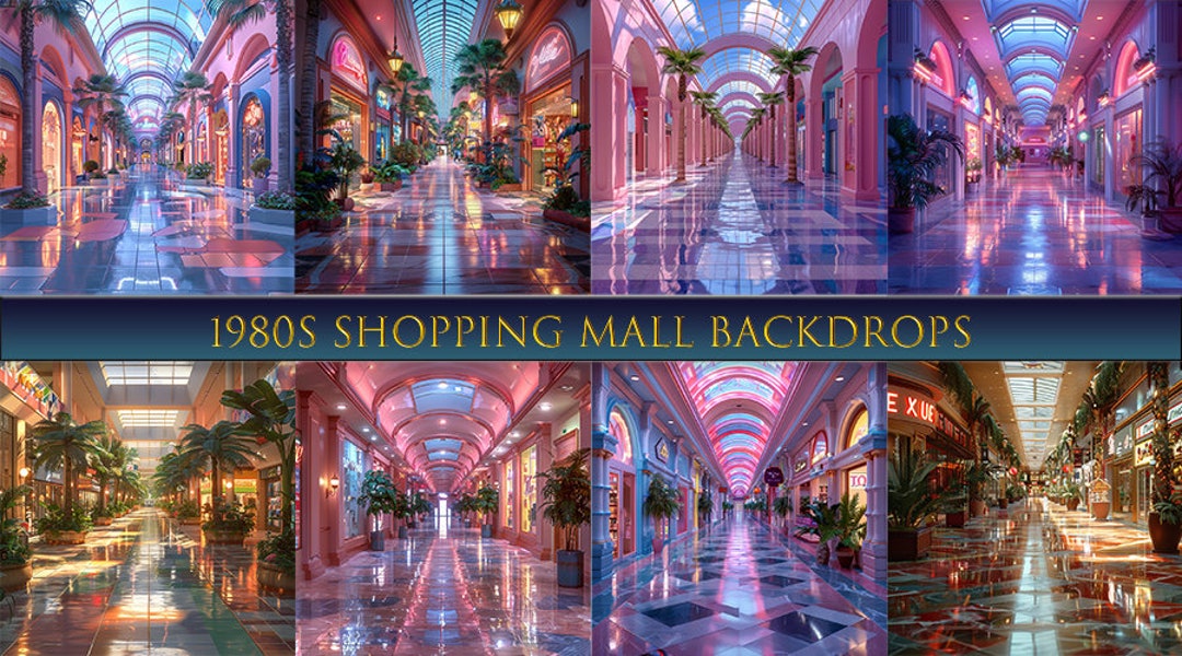 1990s Shopping Mall Backdrops, Backgrounds Digital Art, Beautiful - Etsy