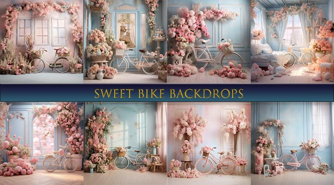 Sweet Bike Fantasy Backdrops, Backgrounds Digital Art, Beautiful - Etsy