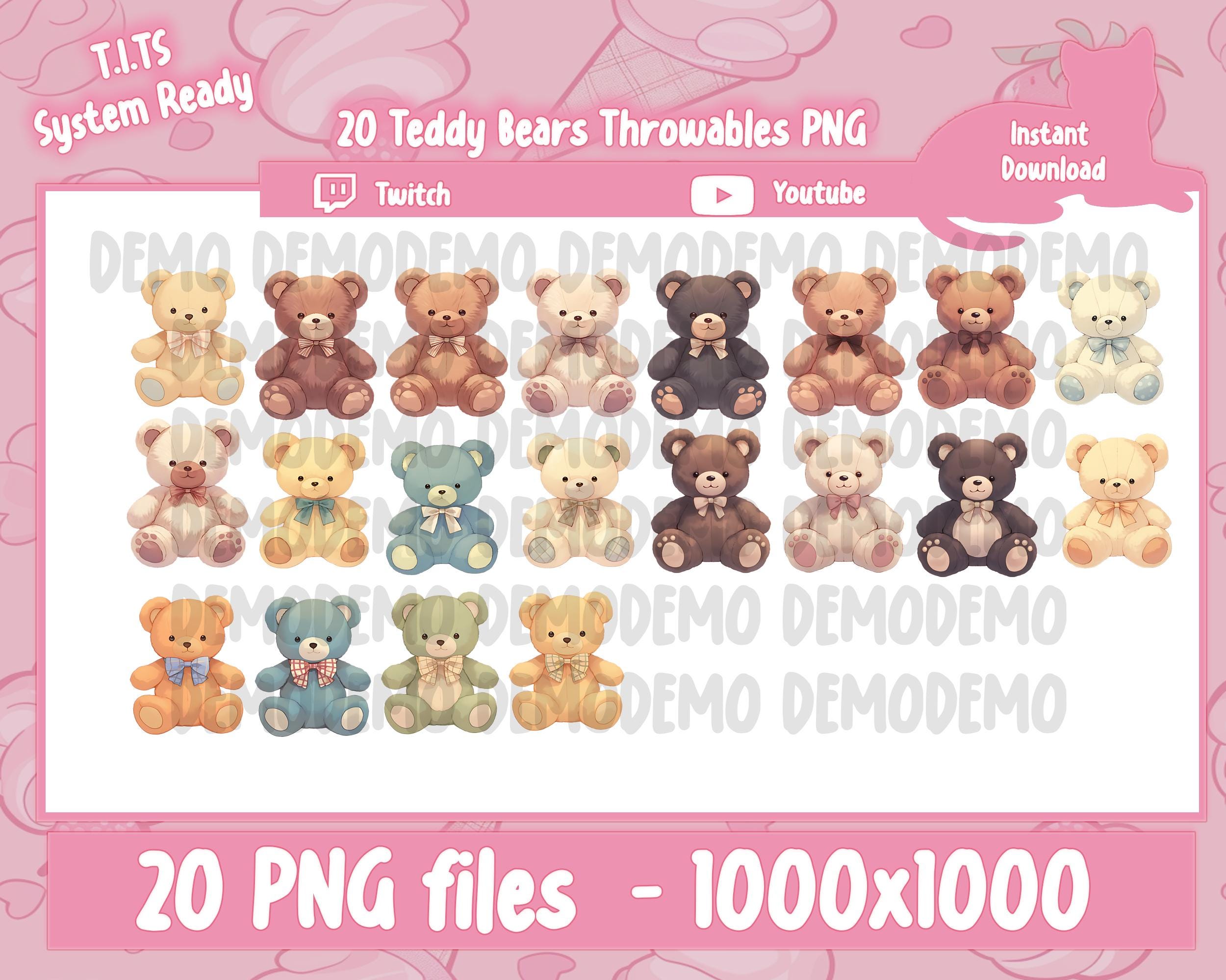 Teddy Bears Vtuber Throwable Assets, Transparent ,2D Digital Assets,digital Download, Stream ...