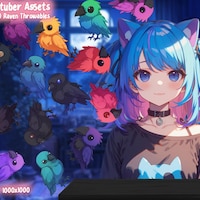 Premade Vtuber: Raven Rogue Boy, Live2d Rigged Male Vtuber Model ...