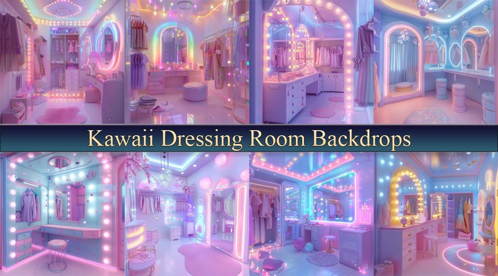 Kawaii Dressing Room Backdrops, Backgrounds Digital Art, Beautiful - Etsy