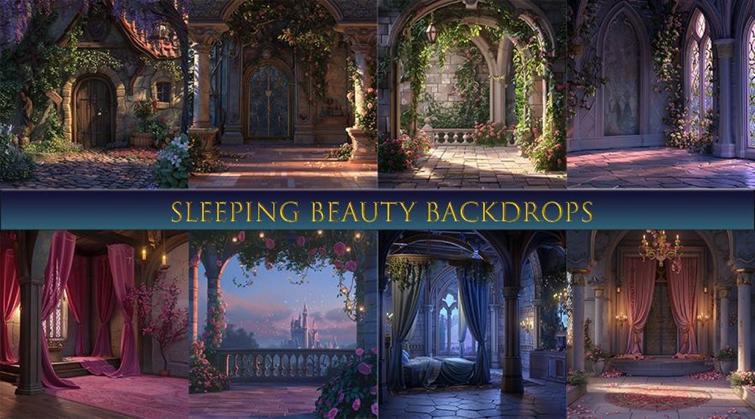 Sleeping Beauty Backdrops, Backgrounds Digital Art, Beautiful - Etsy