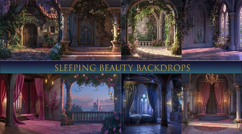 Sleeping Beauty Backdrops, Backgrounds Digital Art, Beautiful - Etsy