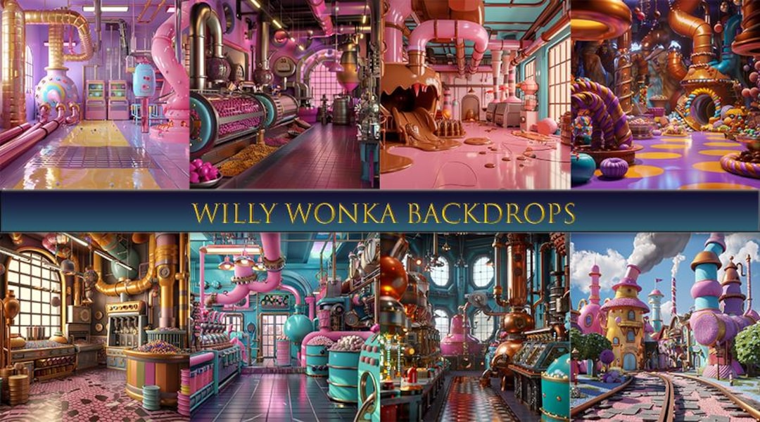 Willy Wonka Backdrops, Backgrounds Digital Art, Beautiful - Etsy