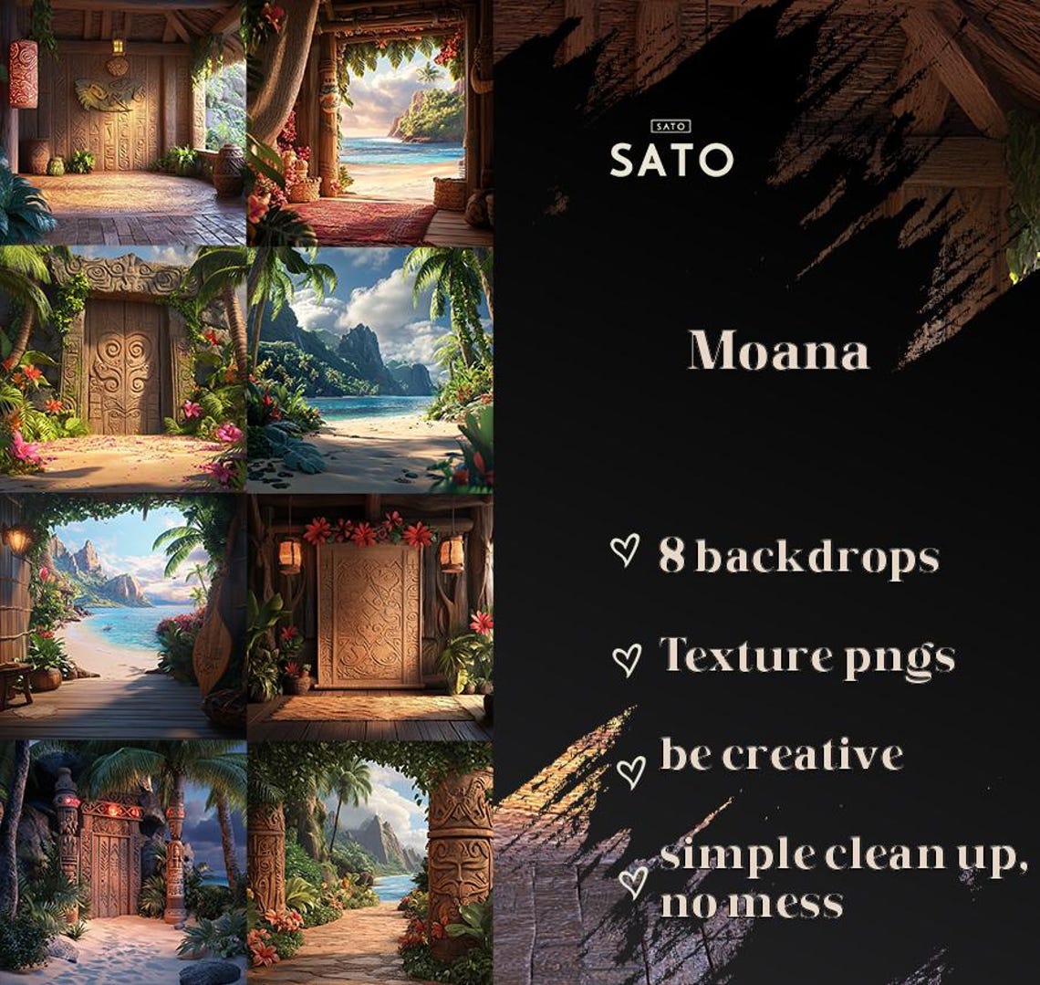 Moana Backdrops, Backgrounds Digital Art, Beautiful - Etsy
