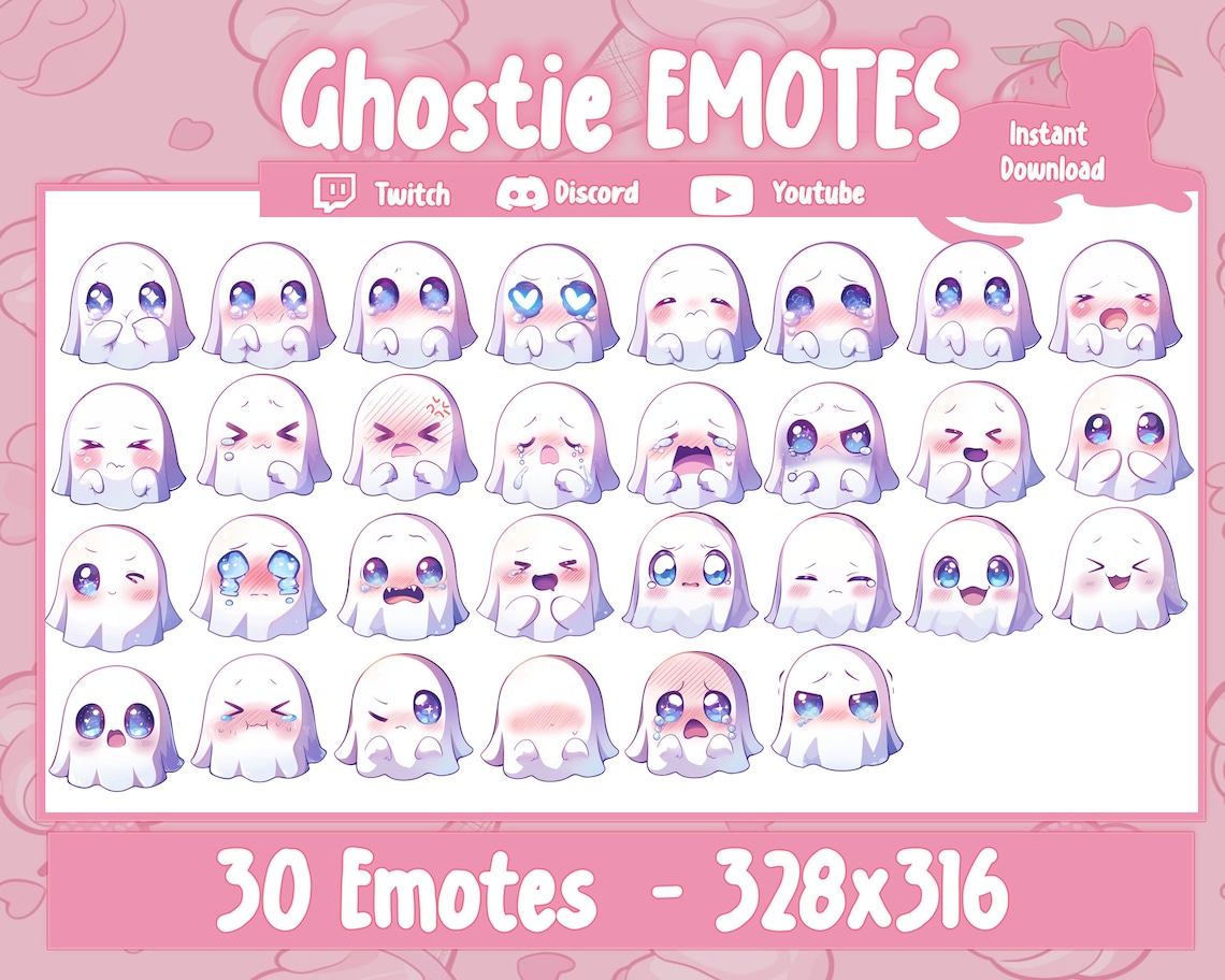 Ghost Emotes, Twitch, Discord, 30 Pngs (digital Download) - Etsy