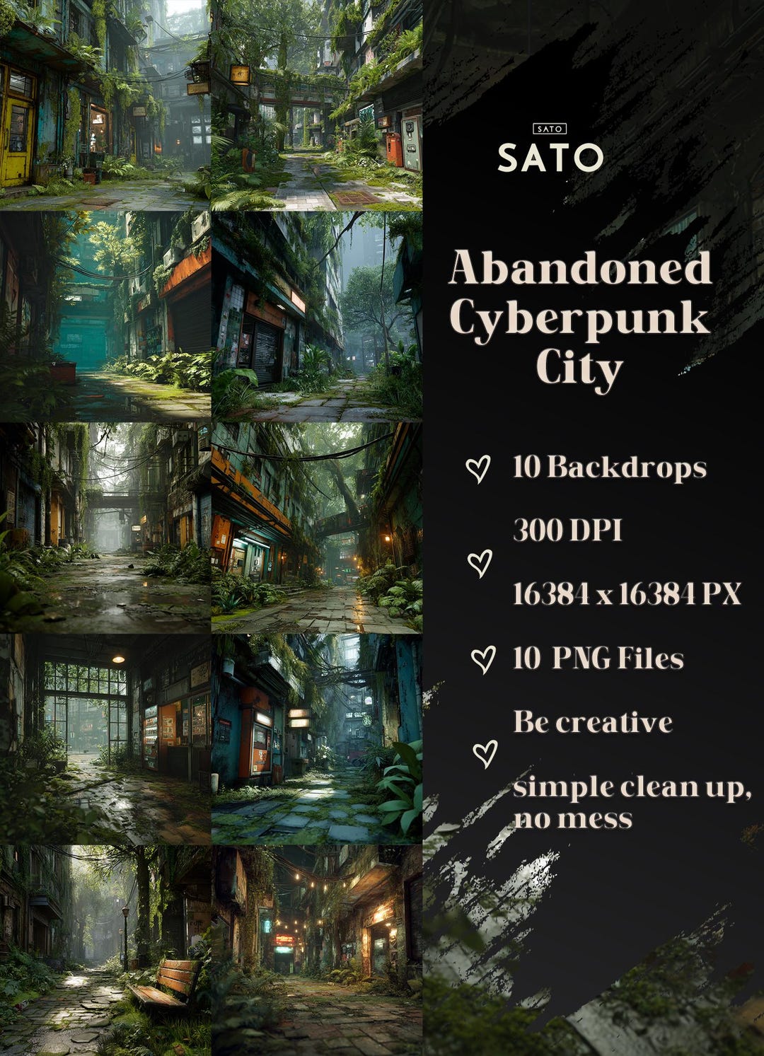 Cyberpunk City Backdrops: Digital Art Backgrounds (16384x16384 Px, 300 ...