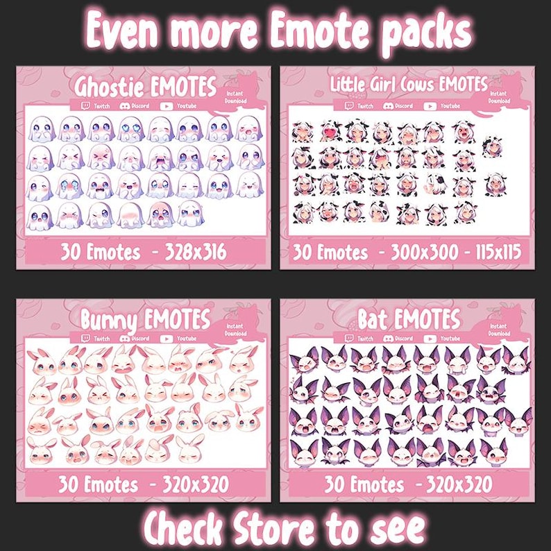 30 Little Bat Emotes, Discord, Twitch Download Digital, Ready to Use ...