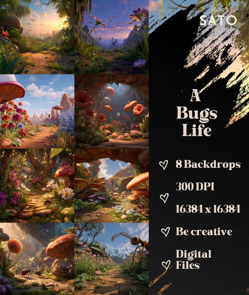 A Bugs Life Backdrops, Backgrounds Digital Art, Beautiful - Etsy