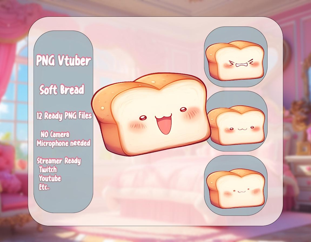 PNG TUBER Soft Bread, Cute Girl, Premade, Streaming Pngtuber, Twitch ...